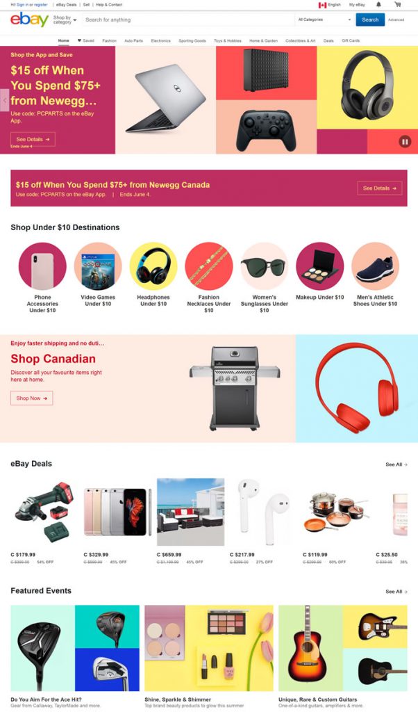 eBay Canada Site: eBay.ca - World68 Global Shopping Websites